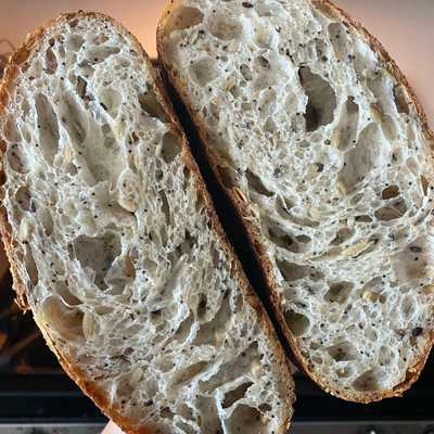 Seeded sourdough loaf | Kelley Cooks